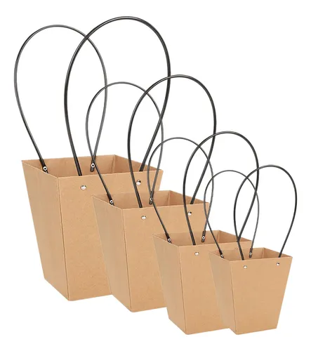 Bolsas De Regalo Cuadradas De Papel Kraft A Granel 4 Unidad Cuotas