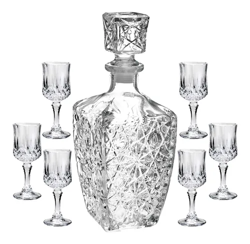 Garrafa Licoreira 1l Diamante+jogo De 6 Taças Licor Athenas ... Garrafa Licoreira 1l Diamante+jogo De 6 Taças Licor Athenas ...