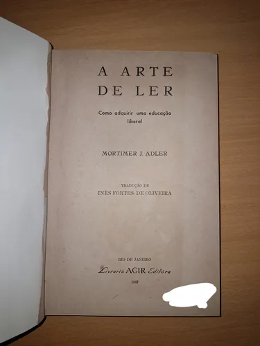 Livro A Arte De Ler, Mortimer J. Adler (1° Edição) Raridade! | MercadoLivre Livro A Arte De Ler, Mortimer J. Adler (1° Edição) Raridade! | MercadoLivre