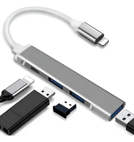 Hub Divisor Usb C Lightning 4 Em 1 Adaptador Usb Para Tipo C ...