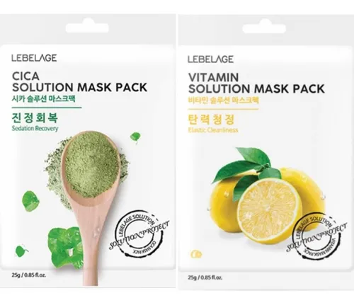 Mascarillas Facial Coreana Cica Y Vitaminas Aclarante 60pz Meses