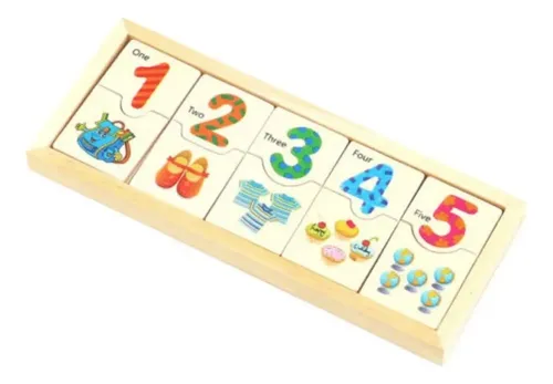 Juego De Dominó De Madera Para Aprender Números Para Niños | Cuotas sin ...