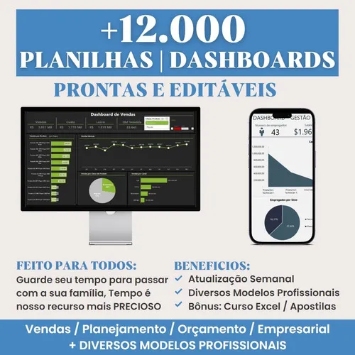 + 12.000 Dashboard | Planilhas Prontas E Editáveis Excel à venda em São ... + 12.000 Dashboard | Planilhas Prontas E Editáveis Excel à venda em São ...