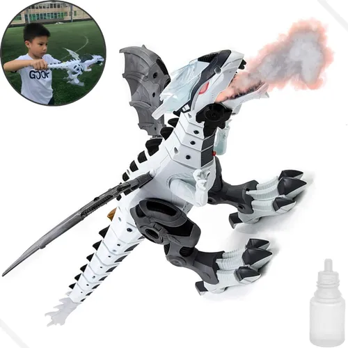 Dragão Robo Brinquedo Dinossauro Anda Bate Asas Solta Fumaça Entrega