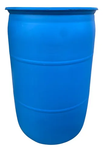 Bote De Plástico Azul 200 Litros Con Tapa (Reacondicionado) | Envío gratis