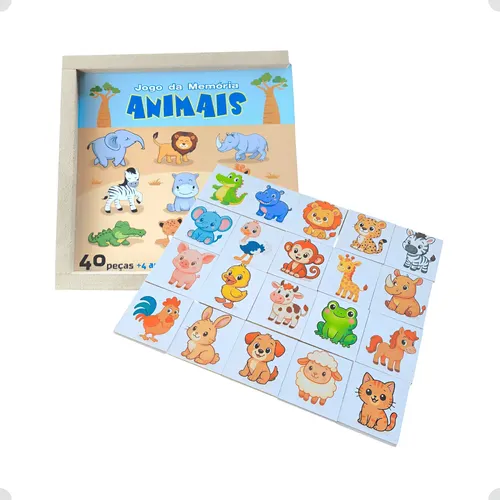 Jogo Da Memória Pedagógico Educativo Animais Fazenda Safari | MercadoLivre