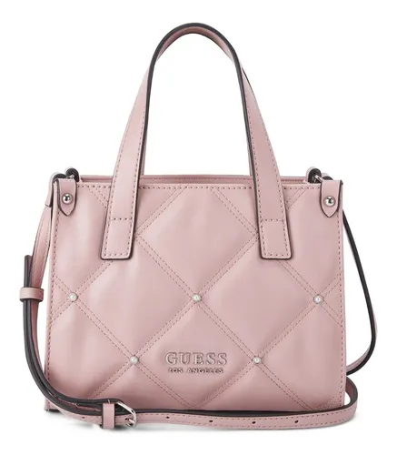 Mini Bolsa Tote Guess Factory Holden Rosa Con Pedrería Mujer | Envío gratis