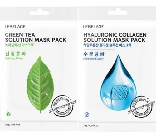 Mascarillas Coreanas Hidratantes Té Verde And Colágeno 80pz Meses
