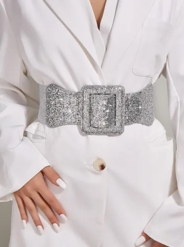 Cinturón Ancho Brillante Elegante De Vestir Elástico Moderno | Meses ...