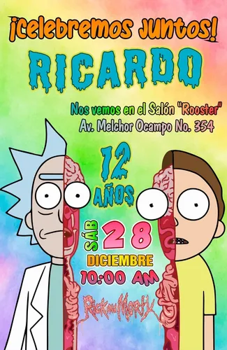 Invitación Digital Rick Y Morty Cumpleaños Feliz en venta en Lázaro ... Invitación Digital Rick Y Morty Cumpleaños Feliz en venta en Lázaro ...