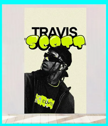 Cuadro Decorativo Travis Scott 29x50 Cm Cantante Rapero | Meses sin interés