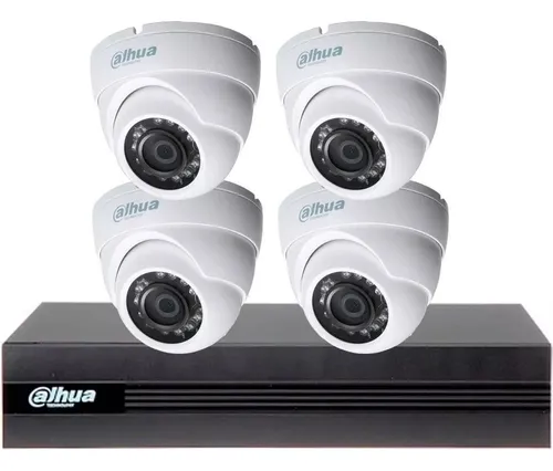 Kit Seguridad Dahua Full Hd Dvr 4ch + 4 Domos Kit Seguridad Dahua Full Hd Dvr 4ch + 4 Domos