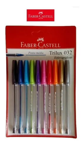 Caneta Esferográfica Trilux 032 Colors C/10 Un Faber Castell | MercadoLivre Caneta Esferográfica Trilux 032 Colors C/10 Un Faber Castell | MercadoLivre