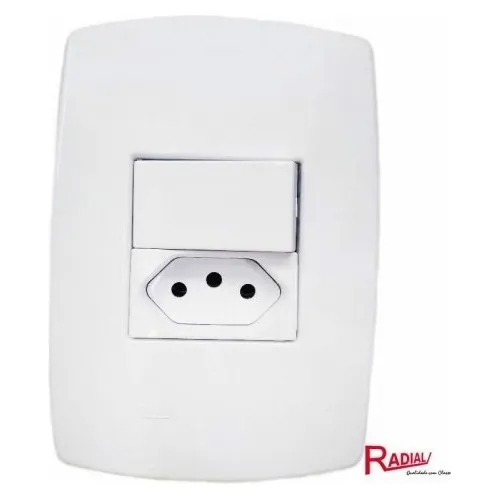 Conjunto 4x2 Interrupt Simples + Tomada 20a - Radial Pollar | MercadoLivre Conjunto 4x2 Interrupt Simples + Tomada 20a - Radial Pollar | MercadoLivre