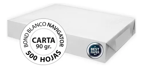 Papel Bond Navigator Blanco Carta 90 Gr 500 Hojas Mercadolibre