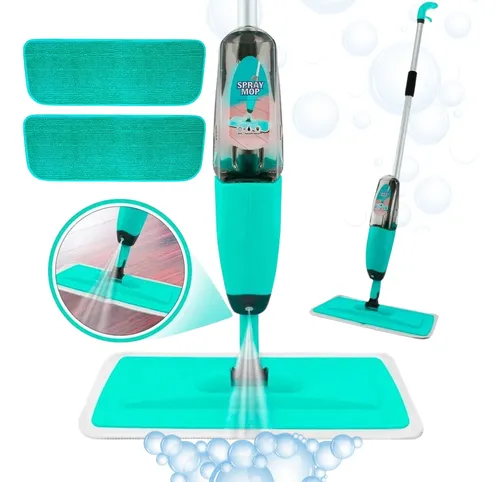 Kit Rodo Mop Spray Giratório Limpeza De Piso Com 2 Refils Verde ...