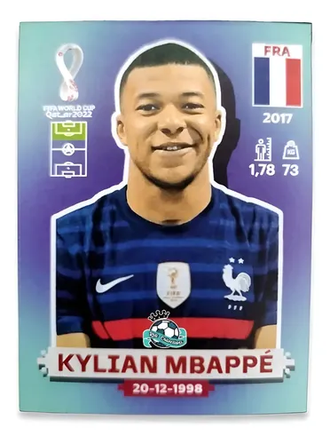 Kylian Mbappe Estampa Fra #19 Panini Mundial De Qatar 2022 Estampado ...
