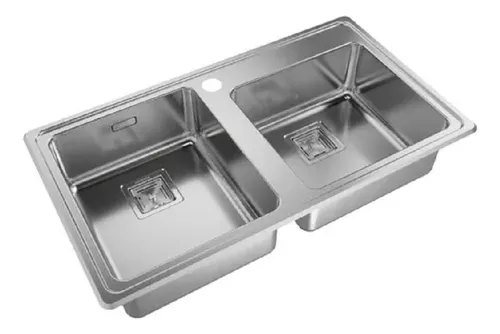 Bacha Doble Cocina Pileta Johnson Acero Quadra Q085a Bacha Doble Cocina Pileta Johnson Acero Quadra Q085a