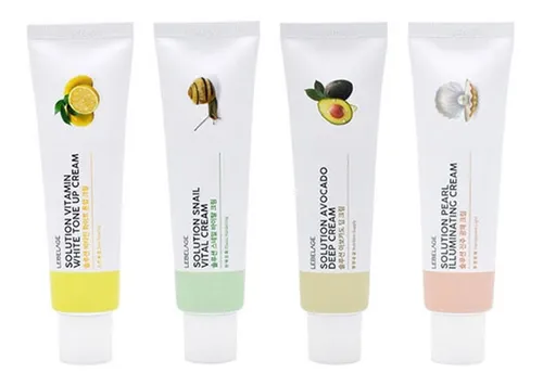 Cremas Coreanas De Caracol Perla Aguacate Vitamina 4pz