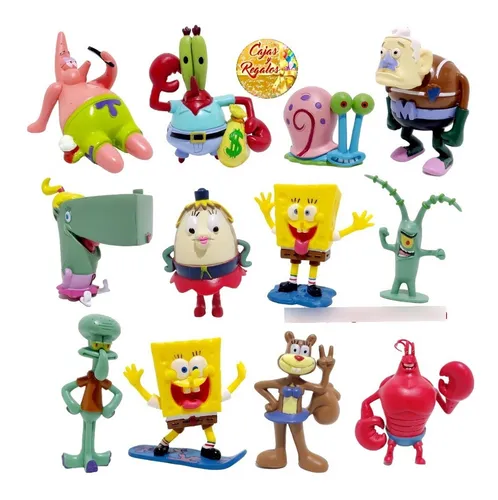 Bob Esponja Coleccion De 12 Personajes Figuras Juguetes Envío Gratis