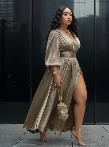 Elegante Vestido Oro Fiesta Gordita Largo De Corte . | Envío gratis