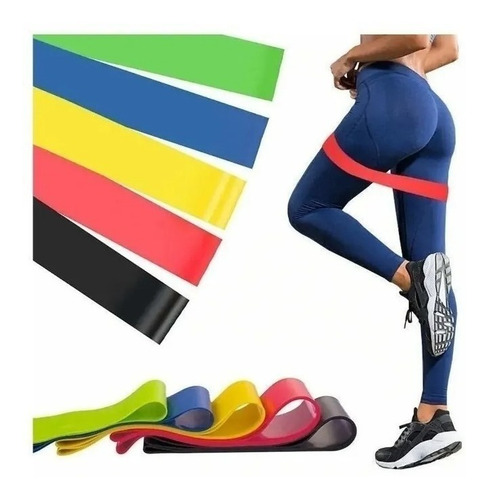 Faixa Elástica Treino Academia Kit 5 Unidades Mini Band Yoga ... Faixa Elástica Treino Academia Kit 5 Unidades Mini Band Yoga ...