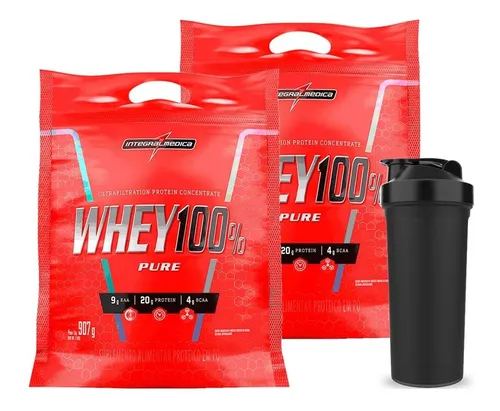 Combo 2x Whey 100 Pure Refil 907g Integralmedica Brinde Sabor Coco