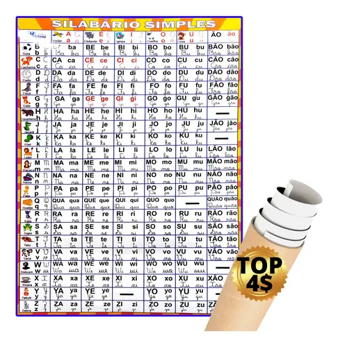 Poster Pedagógico Silabário Simples Português Escolar Papel à venda em ... Poster Pedagógico Silabário Simples Português Escolar Papel à venda em ...
