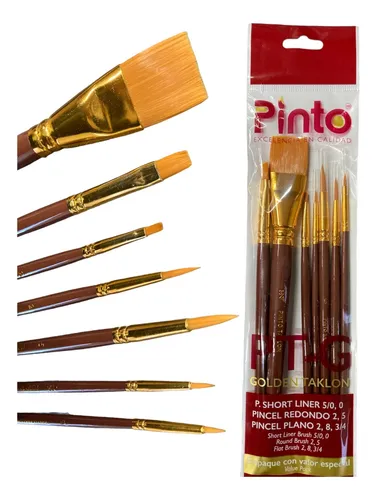 Set Pinceles Golden Taklon Pt-g C/7 Set Pinceles Golden Taklon Pt-g C/7