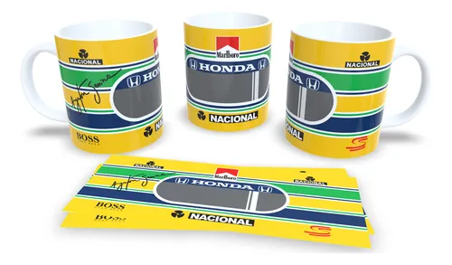 Caneca Capacete Ayrton Senna Porcelana Fórmula 1 | Parcelamento sem juros