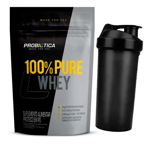 100 Pure Whey Refil 900g Probiótica Nova Fórmula Brinde Frete Grátis
