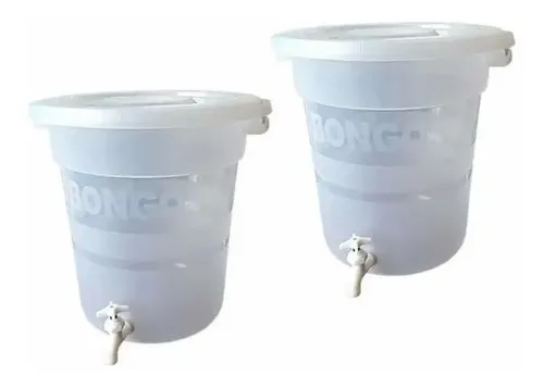 2 Botes Para Agua Plastico Con Llave Capacidad 40 Litros Blanco | Meses ...