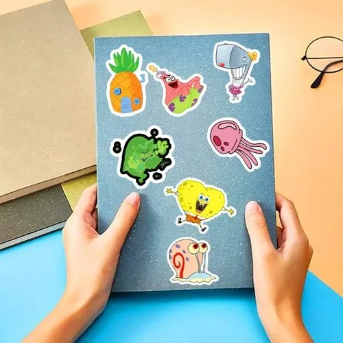 Bob Esponja 100 Calcomanias Stickers Vinil Pvc Vs Agua En Venta En