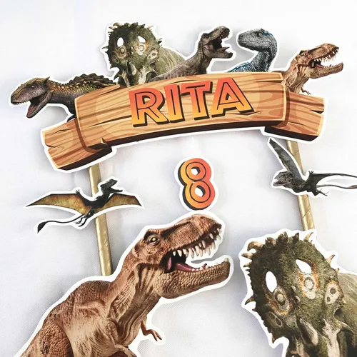 Cake Topper Adorno De Torta Personalizado Dinosaurios En Venta En Lanús