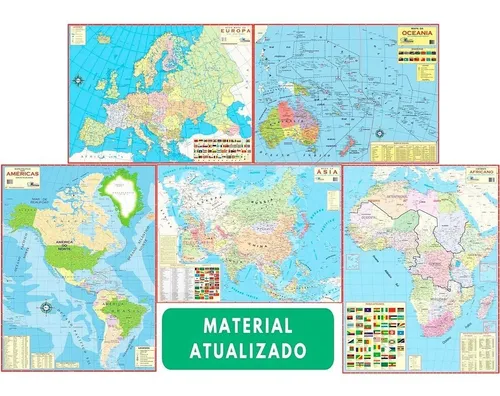 Mapa Político Escolar Estatístico Continentes Mundiais à venda em ... Mapa Político Escolar Estatístico Continentes Mundiais à venda em ...