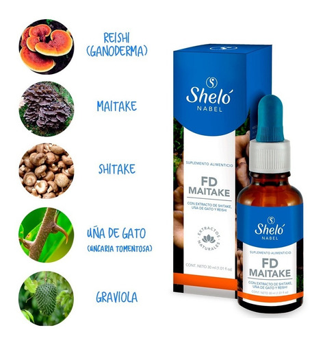 Fd Maitake Shelo Nabel Fortalecedor De Defensas 30 Ml Gotas | SHELÓ MX Fd Maitake Shelo Nabel Fortalecedor De Defensas 30 Ml Gotas | SHELÓ MX