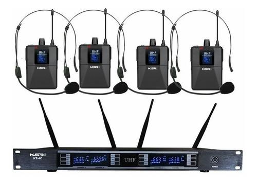 Microfone Sem Fio Quadruplo Ksr Pro Kt4 Head 80 Canais Parcelamento