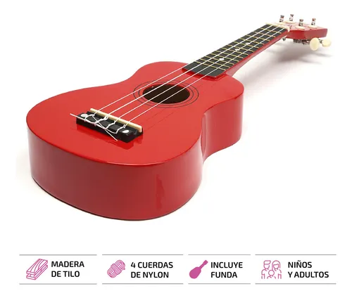 Ukelele Soprano Cuerdas Funda Pua Color Rojo | MercadoLibre Ukelele Soprano Cuerdas Funda Pua Color Rojo | MercadoLibre