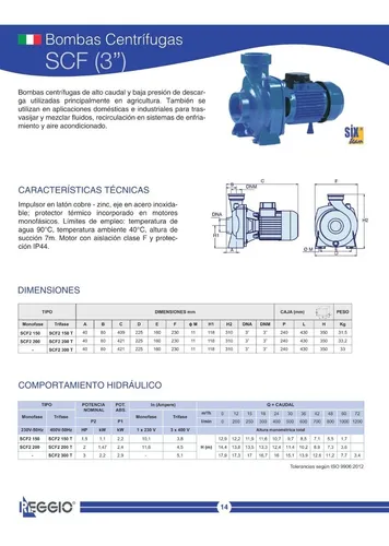 Bomba Centrifuga Gran Caudal Reggio Scf1 100 2x2 1hp 220v en venta en ... Bomba Centrifuga Gran Caudal Reggio Scf1 100 2x2 1hp 220v en venta en ...
