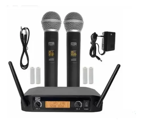 2 X Microfone Sem Fio Duplo Mxt Display Digital Uhf520m | Frete grátis 2 X Microfone Sem Fio Duplo Mxt Display Digital Uhf520m | Frete grátis