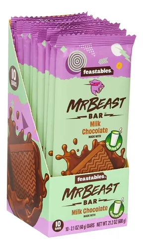 Feastables Mr Beast Barras De Milk Chocolate Pack De 10 Feastables Mr Beast Barras De Milk Chocolate Pack De 10