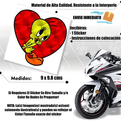 Calcomania Sticker Piolin Corazon Caricatura Efx Moto Auto Meses Sin
