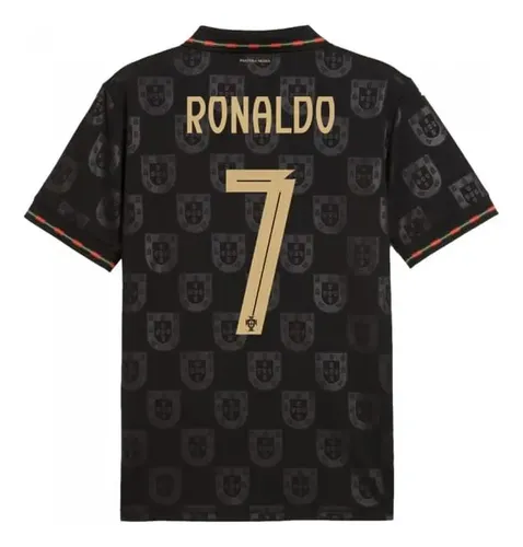 Men's Portugal Soccer Jersey Black Gold Football Shirt | MercadoLibre