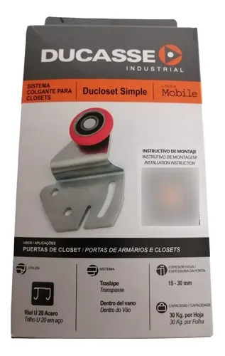 Pack Riel 100cm + Rueda Aérea Ducloset Simple Ducasse | Cuotas sin interés