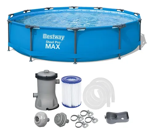 Piscina Estruturada 6.473l Circular + Filtro 127v Bestway Cor Azul Piscina Estruturada 6.473l Circular + Filtro 127v Bestway Cor Azul