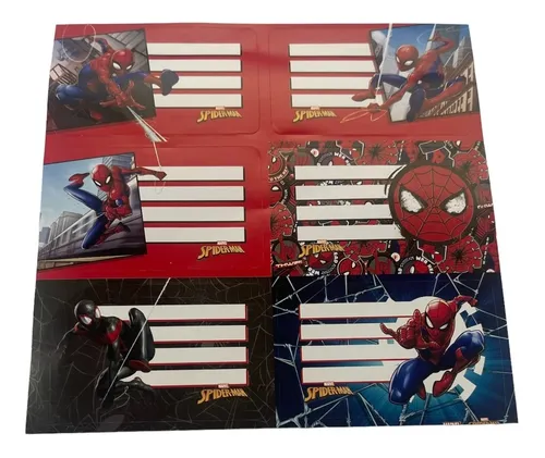 Etiqueta Escolar Mooving 12 Etiquetas Spiderman Hombre Araña en venta ... Etiqueta Escolar Mooving 12 Etiquetas Spiderman Hombre Araña en venta ...