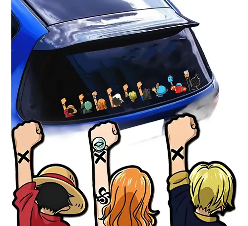 Calcomanía Sticker Auto One Piece 9 Piezas | Envío gratis