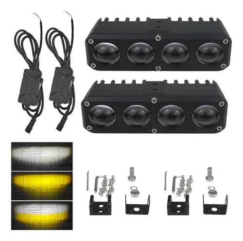 Faros 4 Lupas Led Laser Auxiliar Auto Moto 100w 32000lm U40 | Meses sin ...