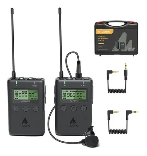 Sistema de microfone de lapela sem fio UHF Maono de 48 canais ... Sistema de microfone de lapela sem fio UHF Maono de 48 canais ...