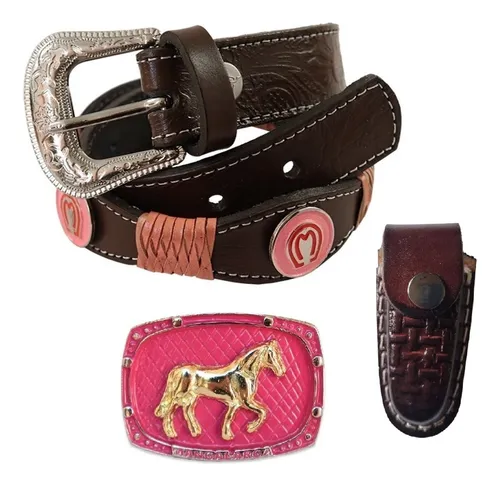 Cinta Menina Infantil Mangalarga Fivela Cowgirl Bainha